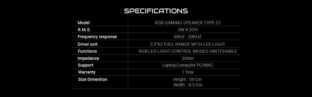 ลำโพงเกมมิ่ง รุ่น Type S7 - EGA ZONE