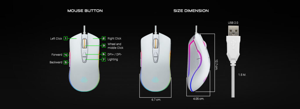 เมาส์เกมมิ่ง รุ่น Type M10 - EGA ZONE