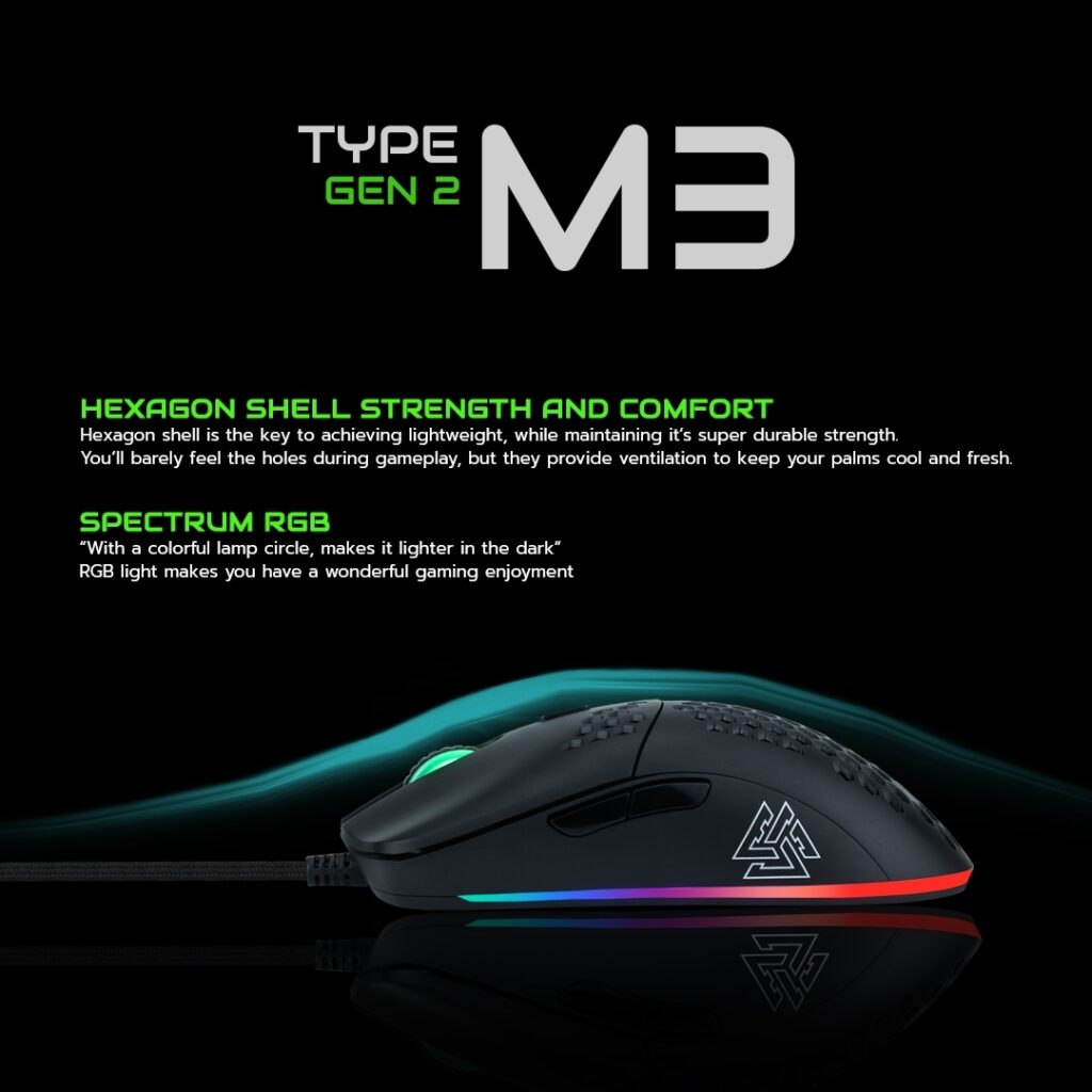 เมาส์เกมมิ่ง รุ่น Type M3 GEN2 - EGA ZONE