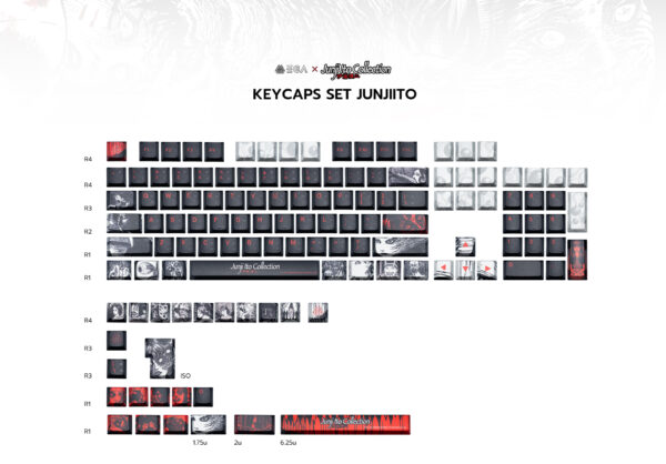 Keycap Junji Ito 2025 – Full Set 128 Keys Cherry Profile PBT ลายอนิเมะ ...
